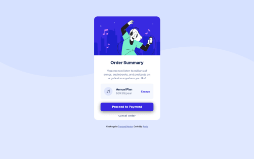 Frontend Mentor | Order Summary Solution Using Flexbox coding challenge solution