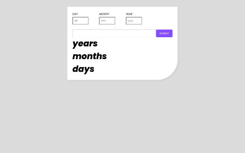 Frontend Mentor | Responsive age calculator using css flex coding challenge solution