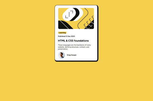 Blog preview card using HTML and CSS coding challenge solution | Frontend Mentor