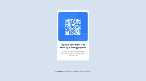 QR Code Card using Flexbox coding challenge solution | Frontend Mentor