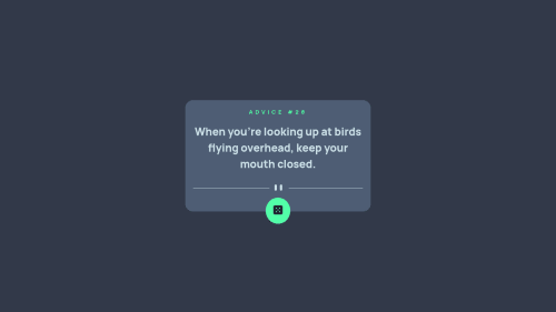 Frontend Mentor | Advice generator app using react coding challenge solution