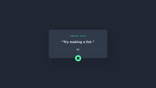 Frontend Mentor | Responsibe advice generator with ReactJS and TailwindCSS coding challenge solution