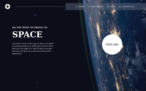 Frontend Mentor | Space Tourism Template coding challenge solution