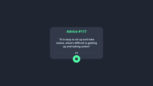 Advice app using vanilla CSS and Javascript coding challenge solution