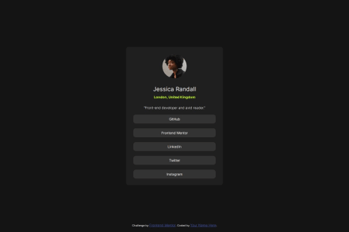 Frontend Mentor | Social Links Profile using CSS Flexbox coding challenge solution