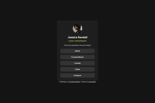 Frontend Mentor | Social links profile using flexbox coding challenge solution