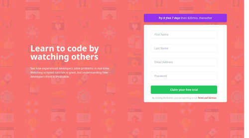 Frontend Mentor | intro-component-with-signup-form-master coding challenge solution
