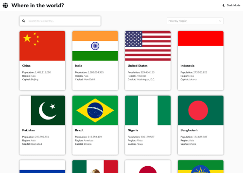 Frontend Mentor Rest Countries Using React Coding Challenge Solution