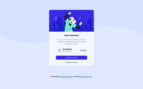 order summary component using html & css coding challenge solution