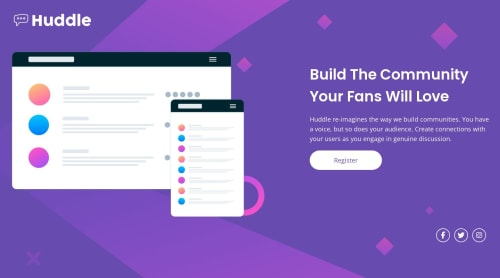 Responsive Huddle landing page using Vite and Tailwind CSS coding ...