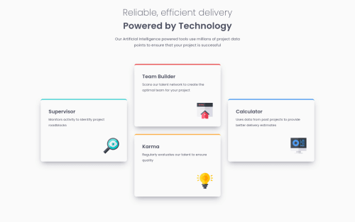 Frontend Mentor | Four Card Feature Section (CSS Grid & Flexbox) coding challenge solution