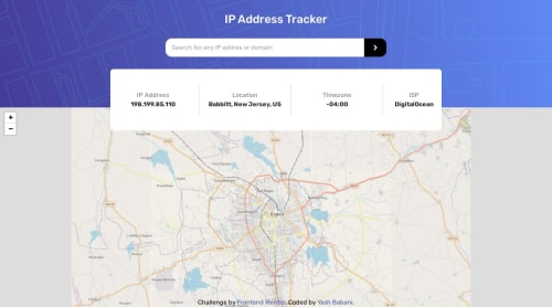 Frontend Mentor | IP Address Tracker Master coding challenge solution