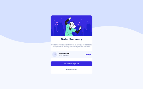 Frontend Mentor Order Summary Component Main Coding Challenge Solution