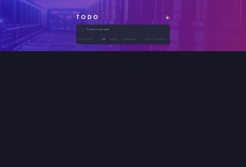 Frontend Mentor | To-do list using React JS coding challenge solution