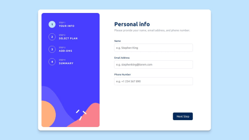Frontend Mentor | Multi Step Form coding challenge solution