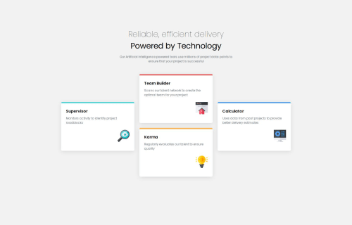 Frontend Mentor Four Card Feature Section Responsive Design Coding