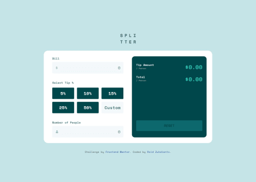 Frontend Mentor | Tip Calculator App (React.js, tailwind css) coding challenge solution