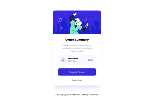 Order Summary Component | Tailwind coding challenge solution