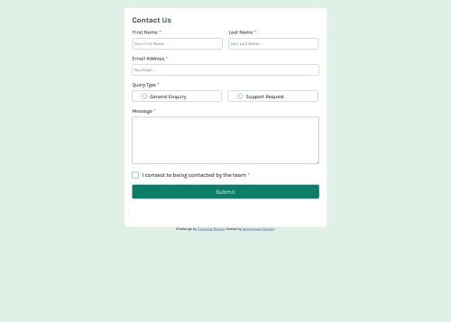Frontend Mentor | Responsive and Validate Contact Form using HTML,CSS ... Frontend Mentor | Responsive and Validate Contact Form using HTML,CSS ...