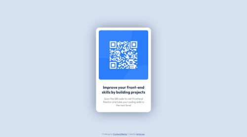 QR code card with CSS Flexbox coding challenge solution