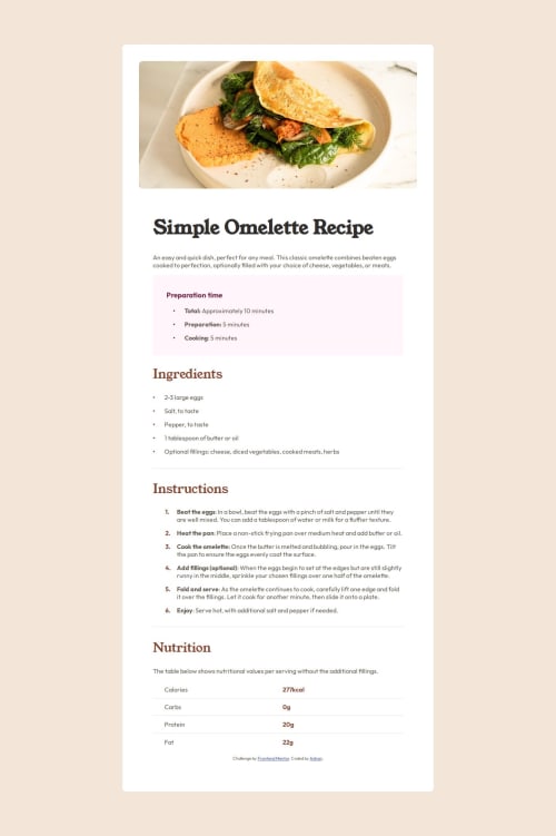 Frontend Mentor | Responsive recipe page with HTML and CSS coding challenge solution