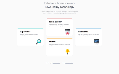 Frontend Mentor Four Card Feature Coding Challenge Solution