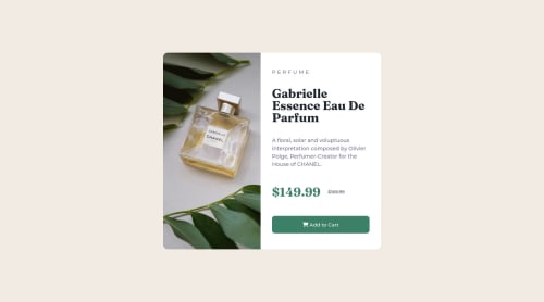 Responsive product card using CSS Flex coding challenge solution