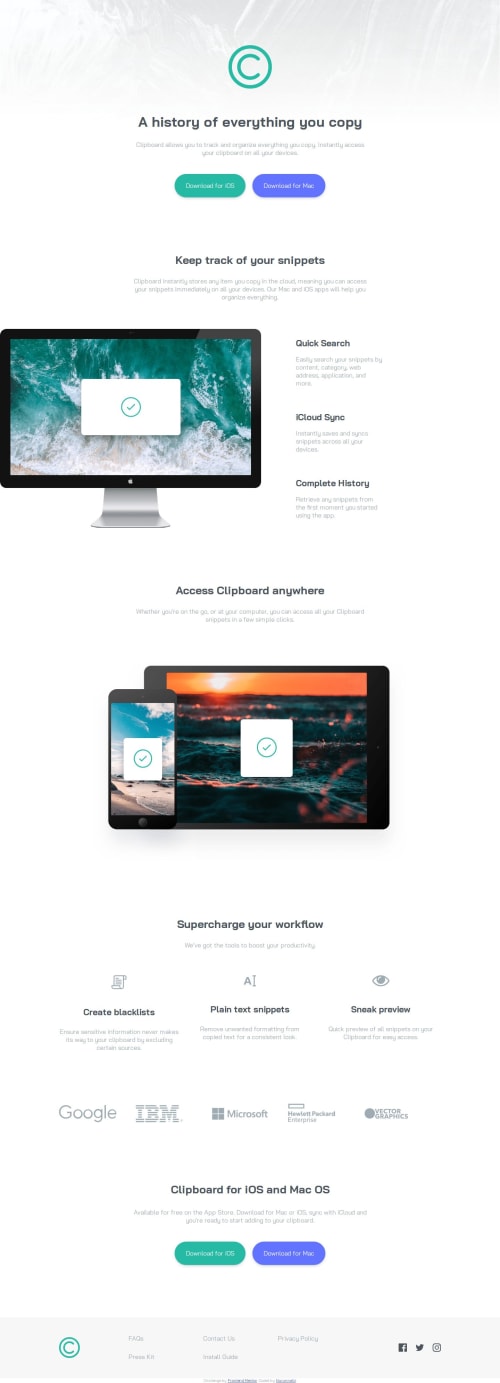 Frontend Mentor | Clipboard-landing-page-master using HTML & CSS. coding challenge solution