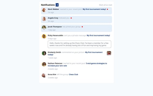 Frontend Mentor | Responsive Notifications page coding challenge solution