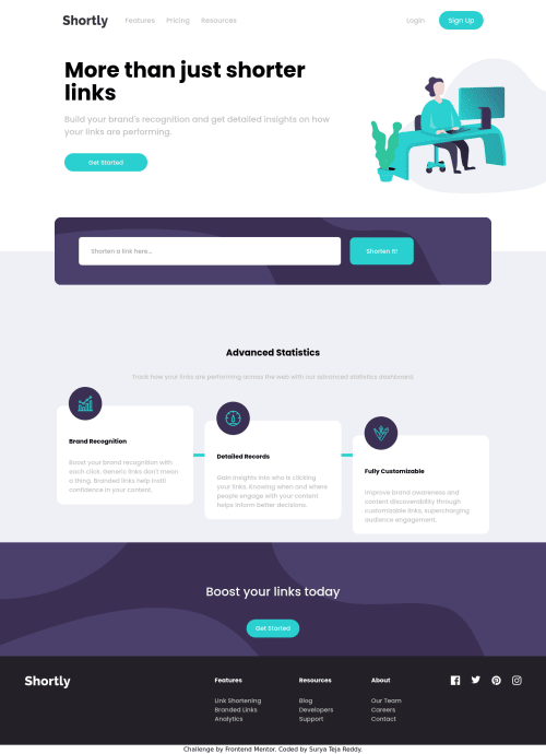 Responsive URL Shortener made using React JS and Tailwind CSS coding ...