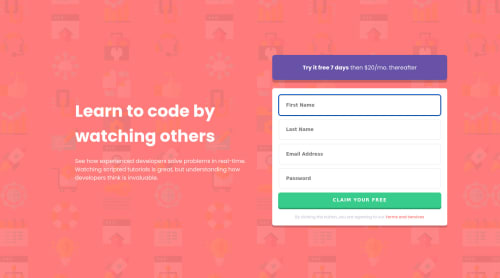 Frontend Mentor | Intro component with sign-up form using CSS Grid coding challenge solution