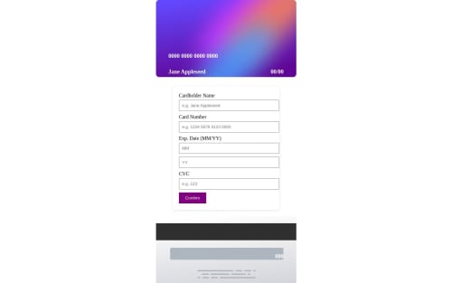 Frontend Mentor | interactive card detail form using html css and javascript coding challenge ...