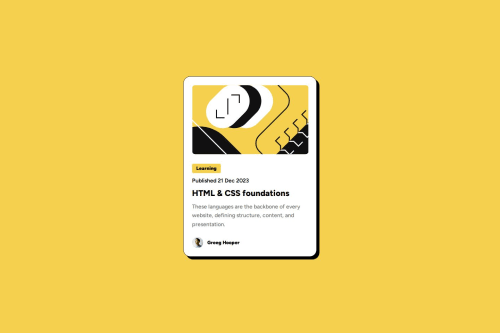 Building Blog Preview card by using HTML, CSS and Flexbox coding challenge solution | Frontend ...