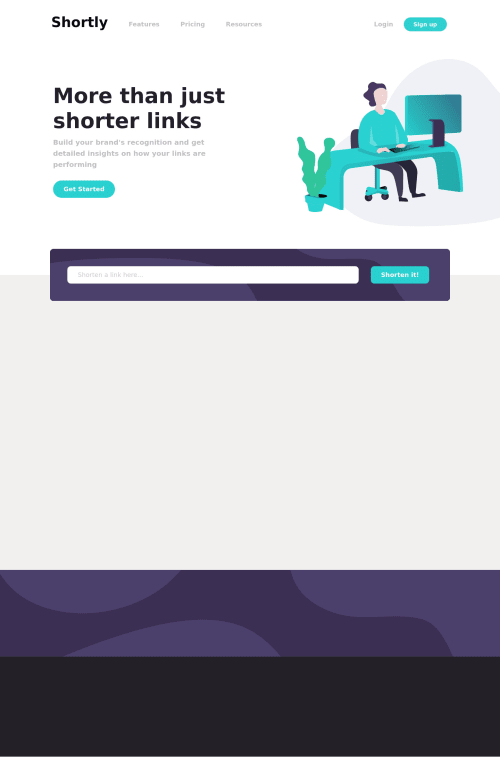 Responsive URL shortener using React, Axios and Framer Motion coding challenge solution ...