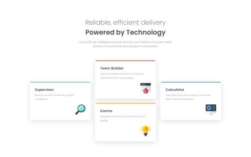 Four card feature section coding challenge solution | Frontend Mentor
