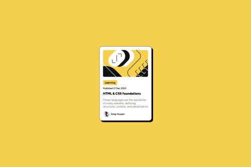 blog preview card using pure HTML & CSS coding challenge solution