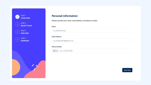 Frontend Mentor | Multi-step form using Next.js coding challenge solution