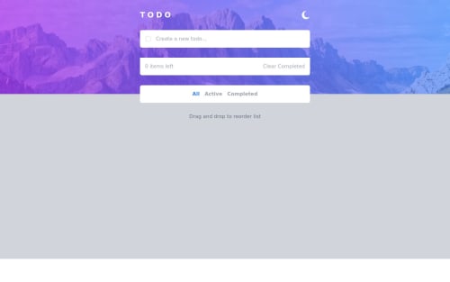 Frontend Mentor | Responsive page Todos using React with Vite and Tailwindcss coding challenge ...