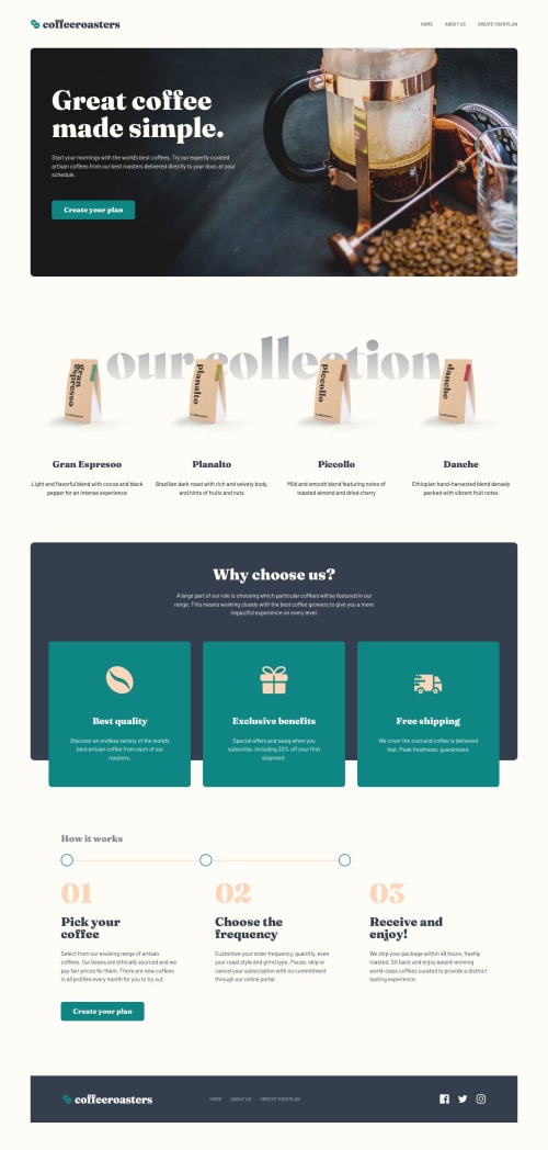 Frontend Mentor | Coffeeroasters using react + react router + TS coding ... Frontend Mentor | Coffeeroasters using react + react router + TS coding ...