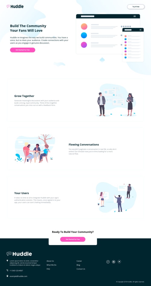 Responsive landing page with HTML and CSS coding challenge solution
