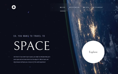 Frontend Mentor | Space Tourism coding challenge solution
