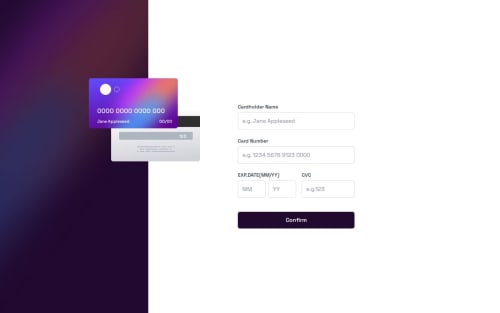 Frontend Mentor | Interactive-card-details-form coding challenge solution