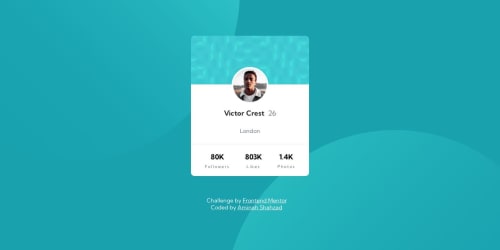 Frontend Mentor | Profile Card Component using HTML, CSS coding challenge solution