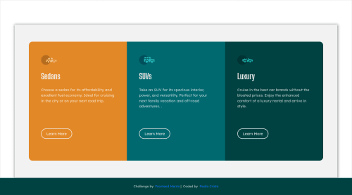 Frontend Mentor | 3-column - card / I built this website using HTML, CSS and Bootstrap. coding ...