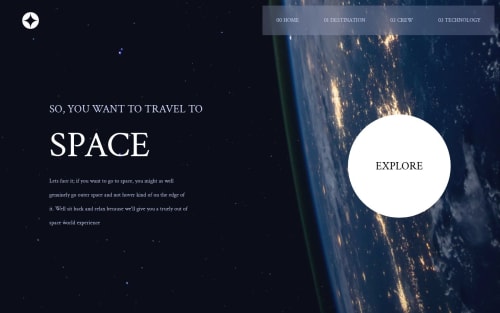 Frontend Mentor | A space tourism multipage website using HTML CSS and JAVASCRIPT coding ...