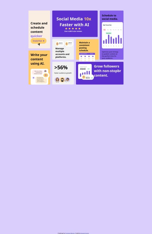 Frontend Mentor | Frontend Mentor | Bento grid coding challenge solution