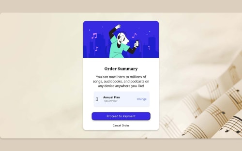 Frontend Mentor | Desktop View Order Summary using Html+CSS coding challenge solution