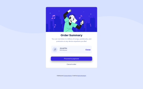 Frontend Mentor | Order Summary Card using Bootstrap 5 coding challenge solution