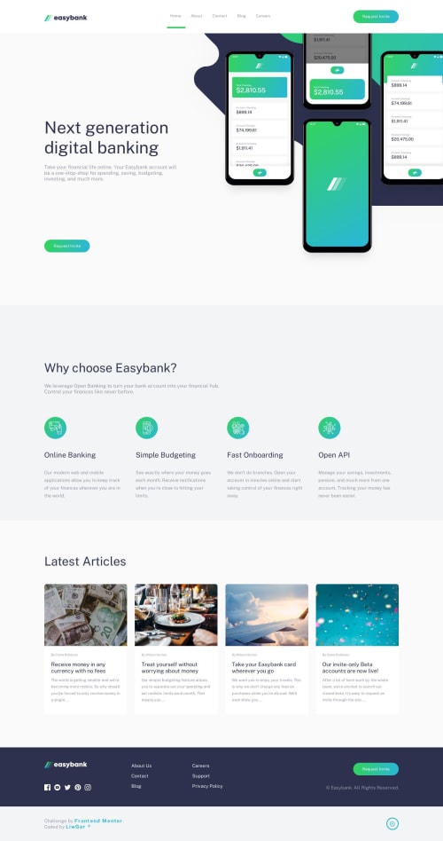 Frontend Mentor | Responsive landing page using HTML5, CSS and JavaScript. coding challenge solution