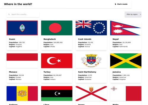 Frontend Mentor | REST Countries API with theme switcher built with React coding challenge solution
